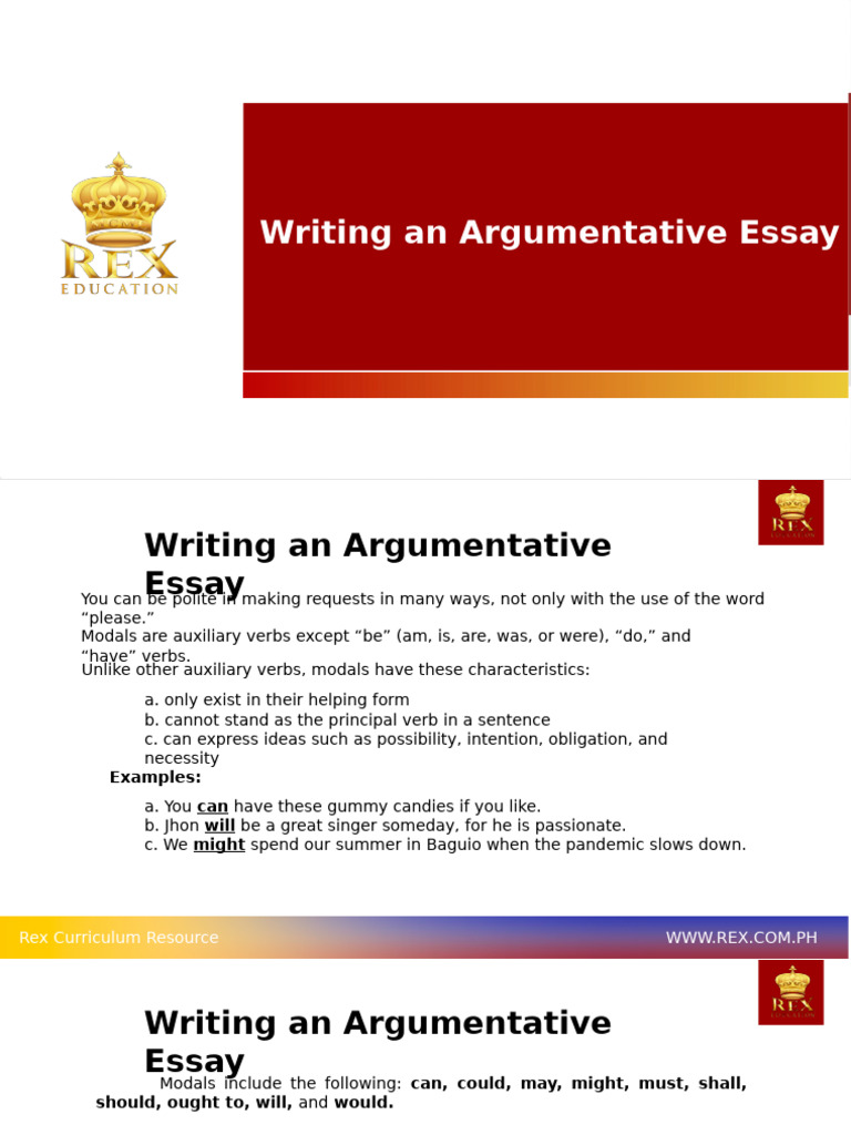 Writing An Argumentative Essay | PDF | Argument | Essays