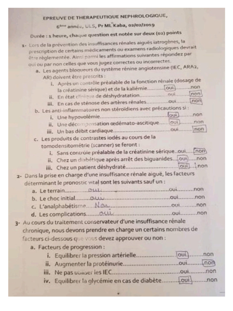 Sujets Néphro | PDF