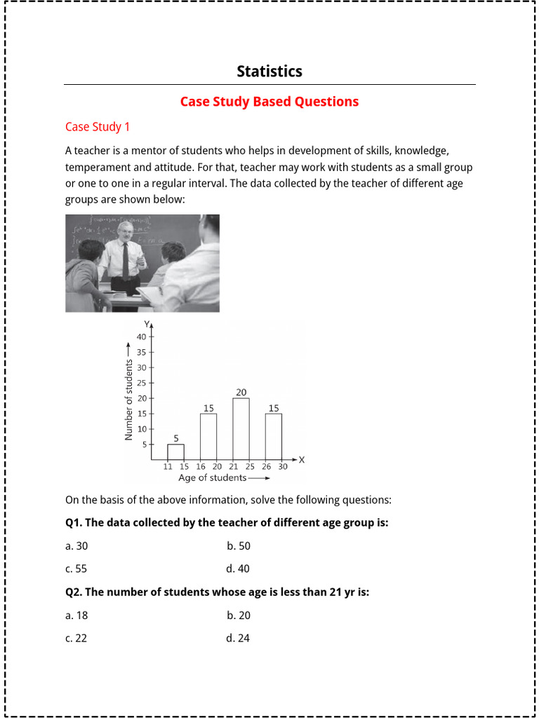 Case Study Based Questions Statistics | PDF