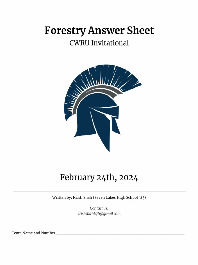 Forestry Answer Sheet | PDF