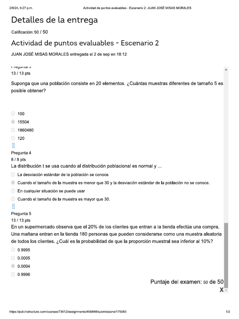 Parcial 2 Estadistica Inferencial | PDF