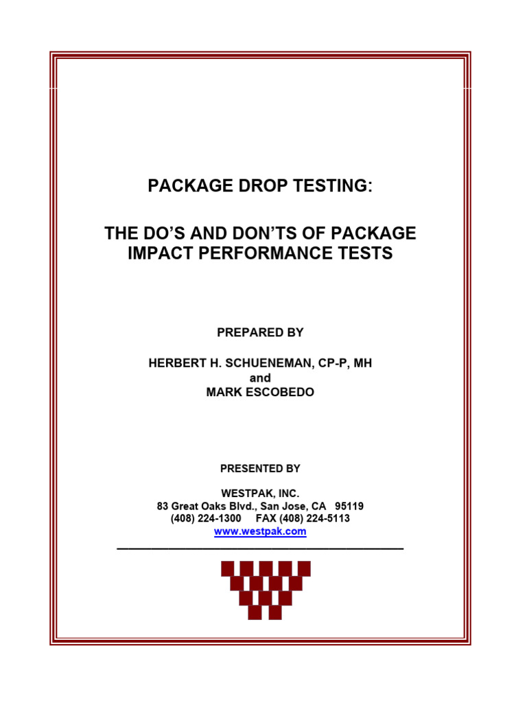 04 Package Drop Testing Dos Donts of Package Impact | PDF ...