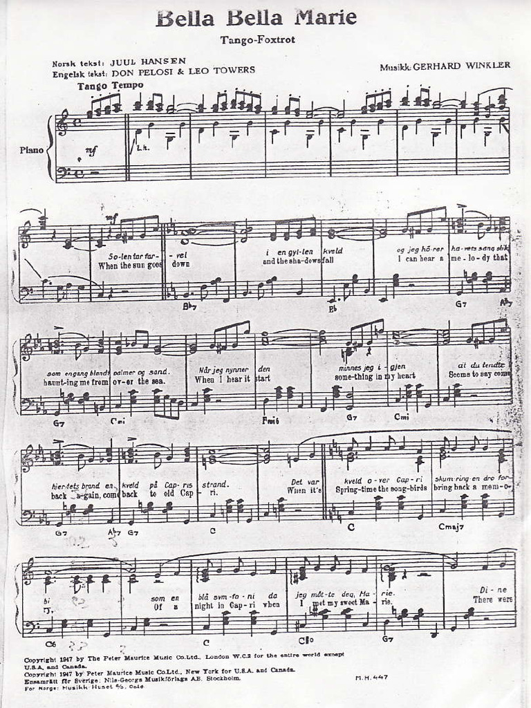 Bella Bella Marie - TangoFox - Gerhard Winkler | PDF