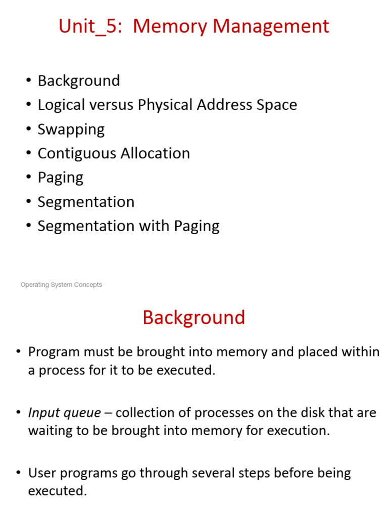 Ch_5. memory management.ppt | PDF | Process (Computing) | Computer Data Storage