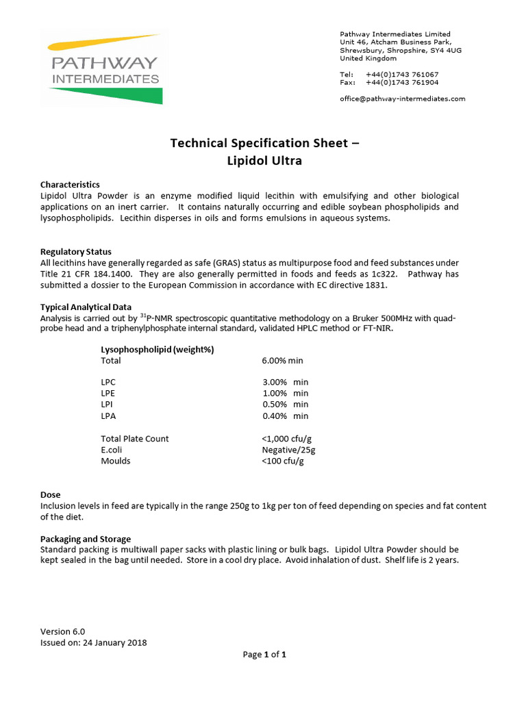 Lipidol Ultra v6 24-01-2018 | PDF