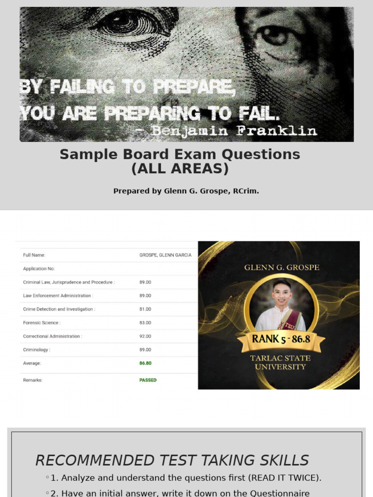 Sample Criminal Law Exam Questions | PDF | Robbery | Entrapment