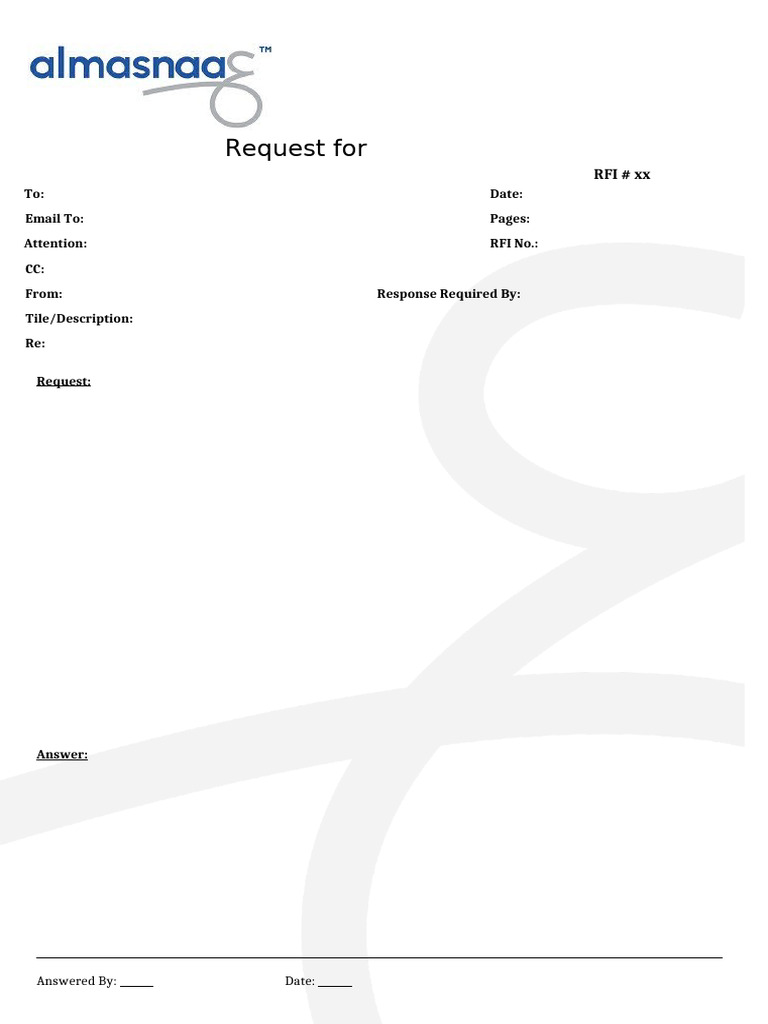 Rfi Format | PDF