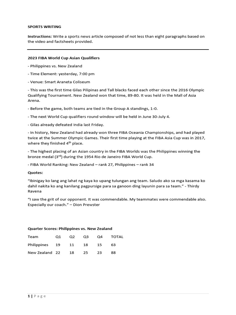 Sports Writing | PDF