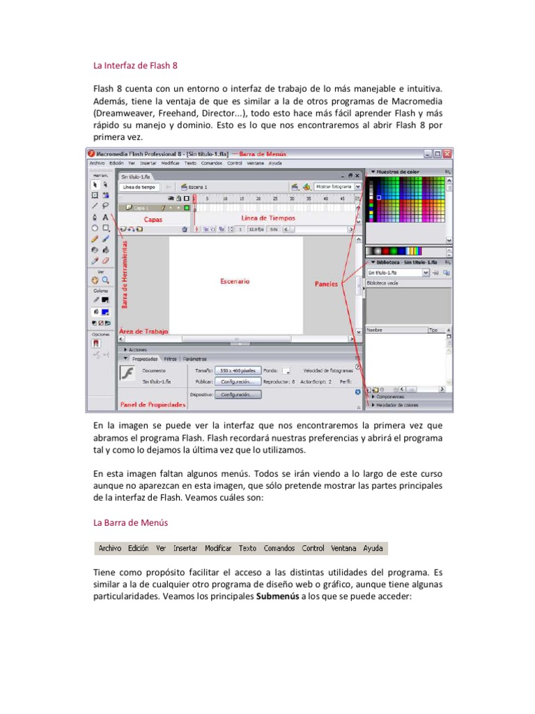 La Interfaz de Flash 8 | PDF