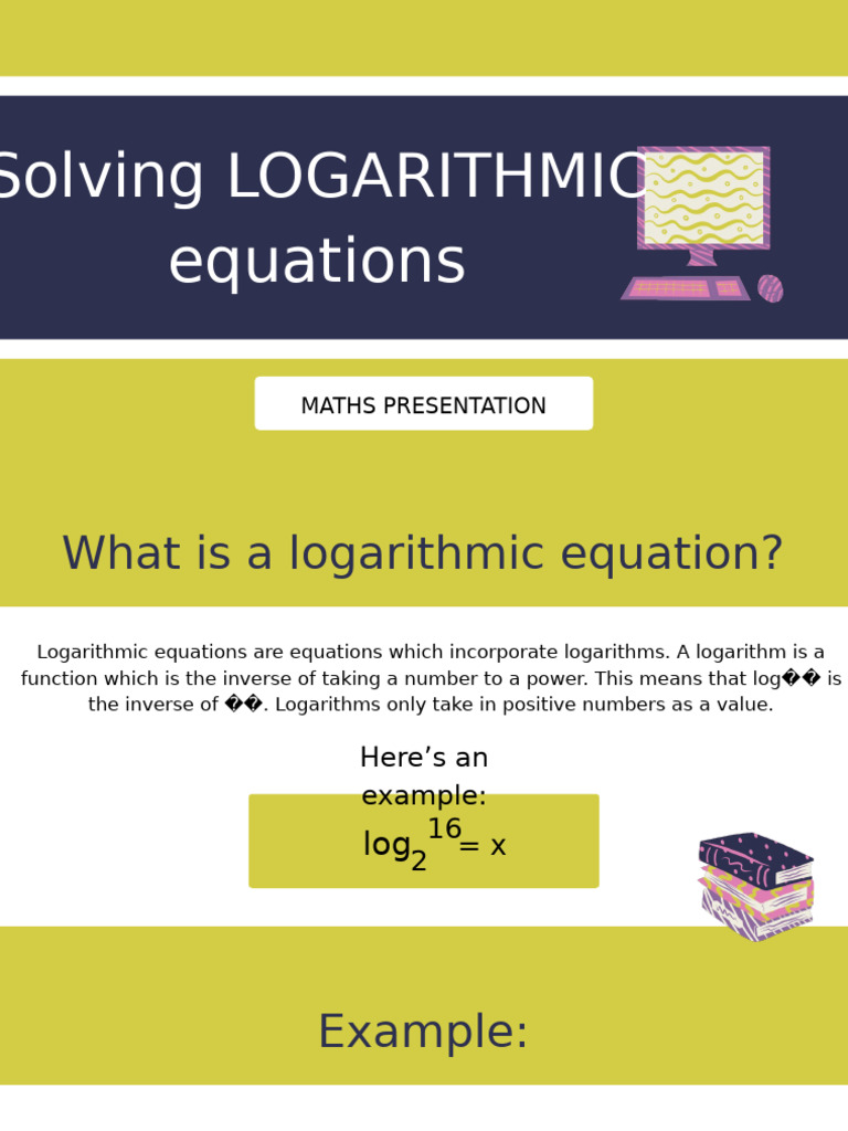 Solving LOGARITHMIC Equations | PDF