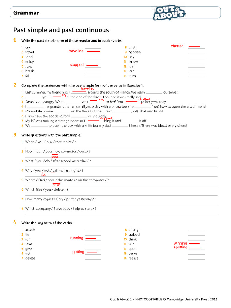 Class 9 - Past Simple - Cont - Corr | PDF