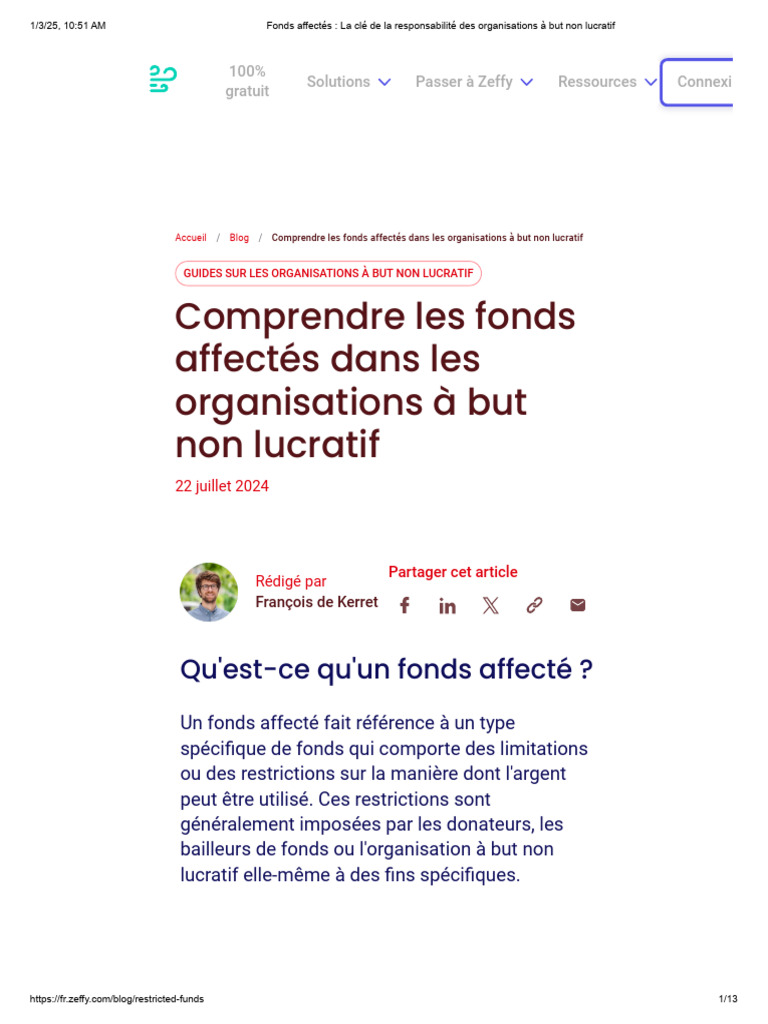 Comprendre les fonds affectés en ONG | PDF | Bilan comptable | Subvention