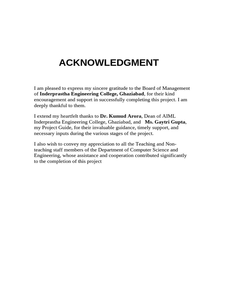 ACKNOWLEDGMENT | PDF | Artificial Intelligence | Intelligence (AI ...