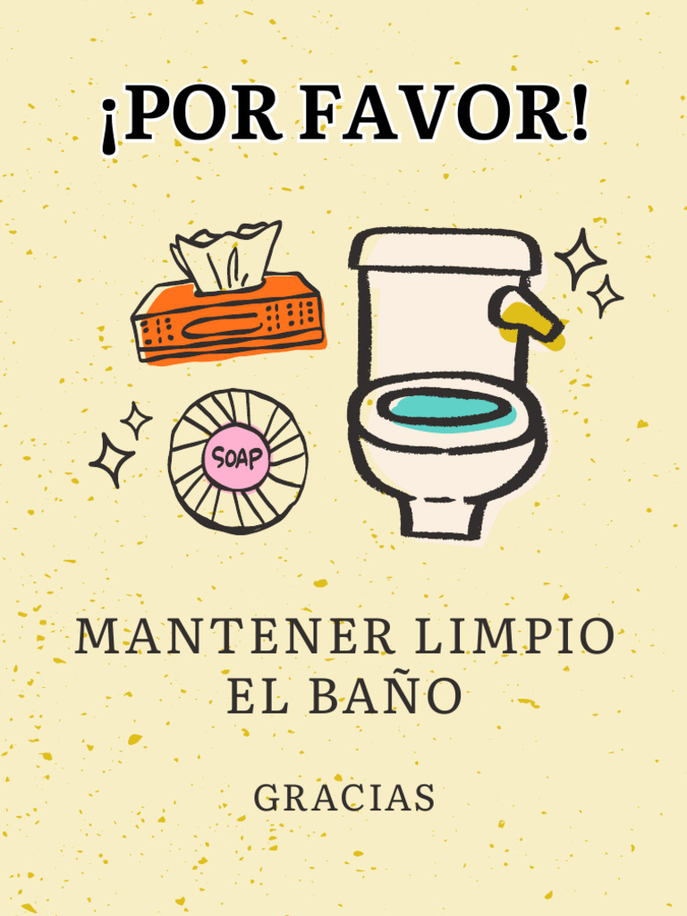 Yellow and Black Minimalist Simple Keep Clean Bathroom Poster | PDF