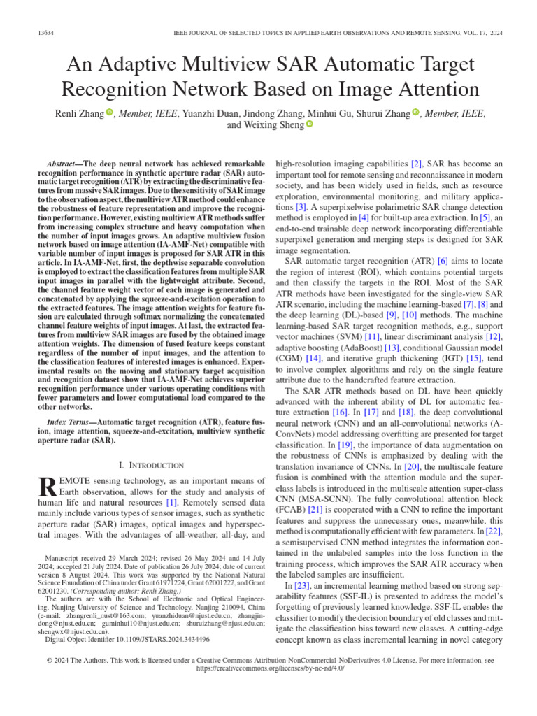 An Adaptive Multiview SAR Automatic Target Recognition Network Based On Image Attention | PDF ...