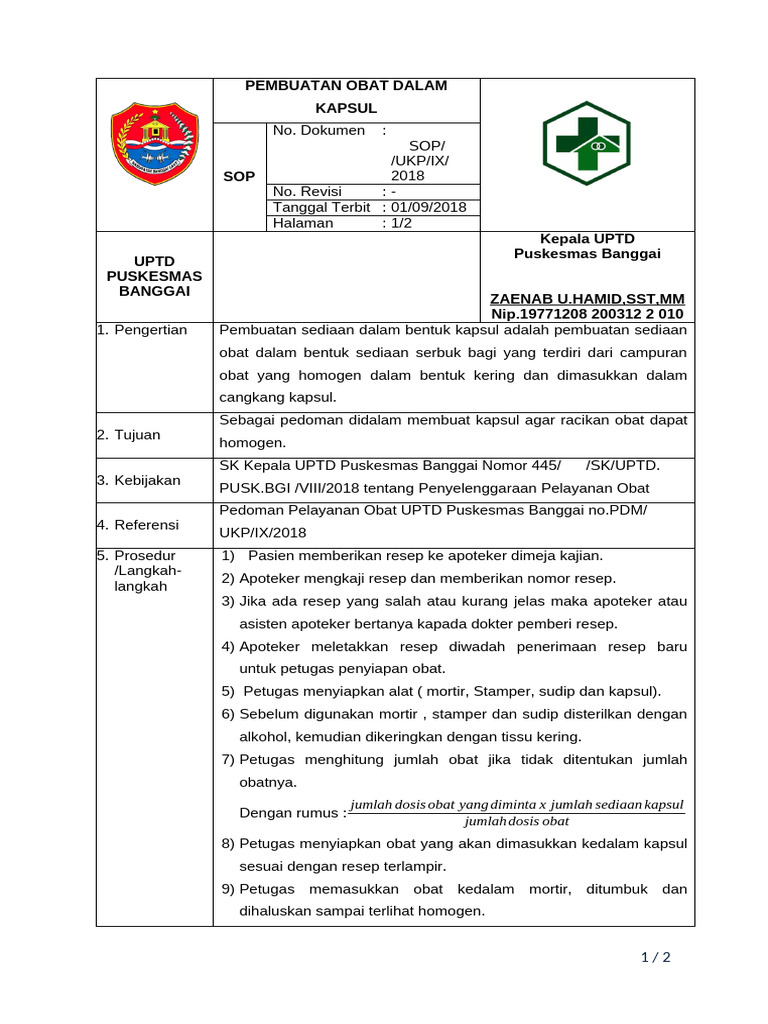 Pembuatan Sediaan Kapsul | PDF