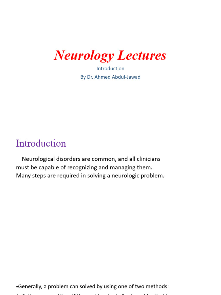Introduction To Neurology | PDF | Central Nervous System | Brainstem