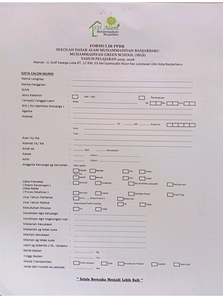 Formulir PPDB 2025 | PDF