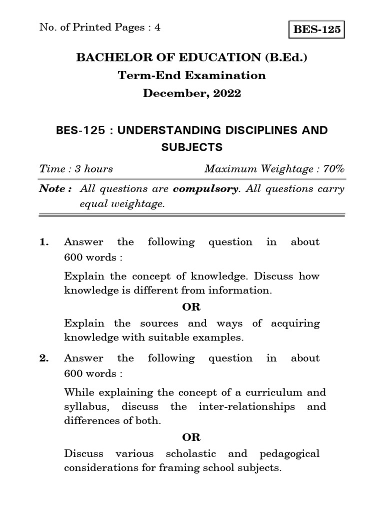 BES-125 (1) | PDF | Pedagogy | Curriculum
