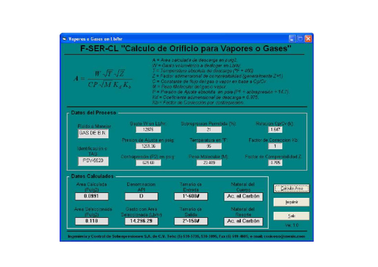 Calculo de PSV | PDF