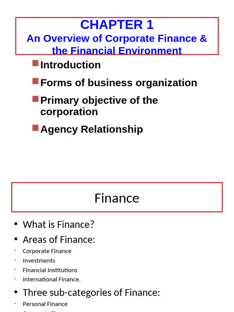 Chapter 1 part introduction to financial mgt | PDF | Stocks | Partnership