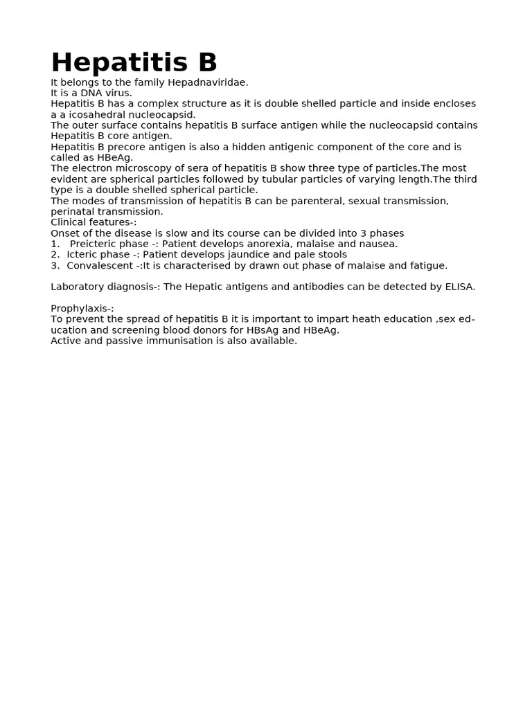 Hepatitis B | PDF