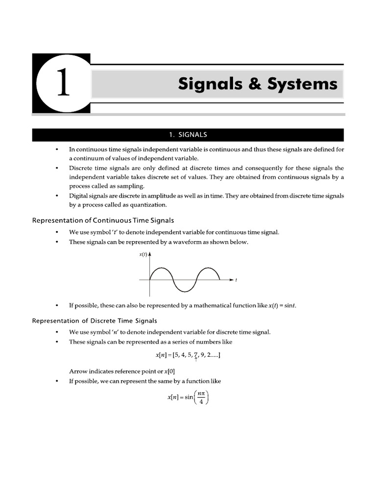 01. Signals & Systems | PDF