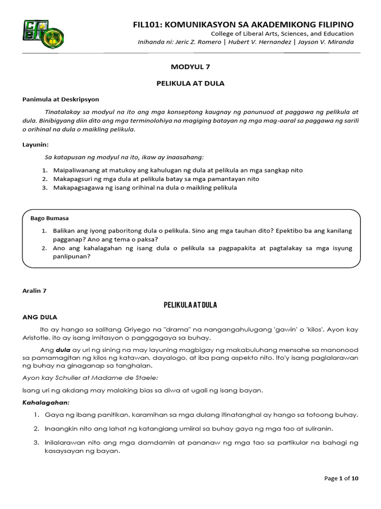 S8a8835ko - Fil101 Kaf Modyul 7 | PDF