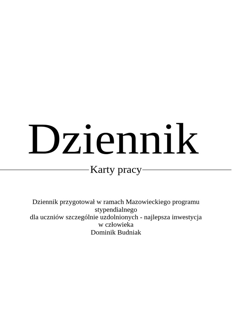 Dziennik | PDF