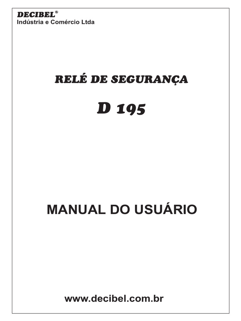 Manual do Relé de Segurança D195 | PDF | Relé | Diodo emissor de luz