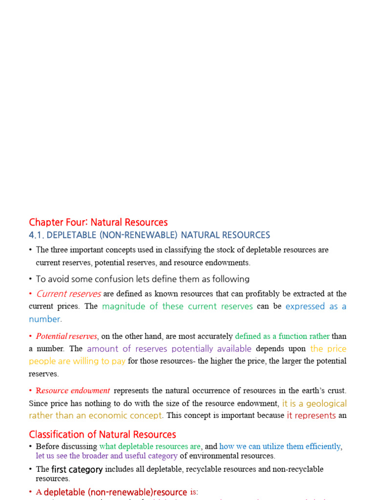 Depletable Natural Resources Overview | PDF | Economics | Interest
