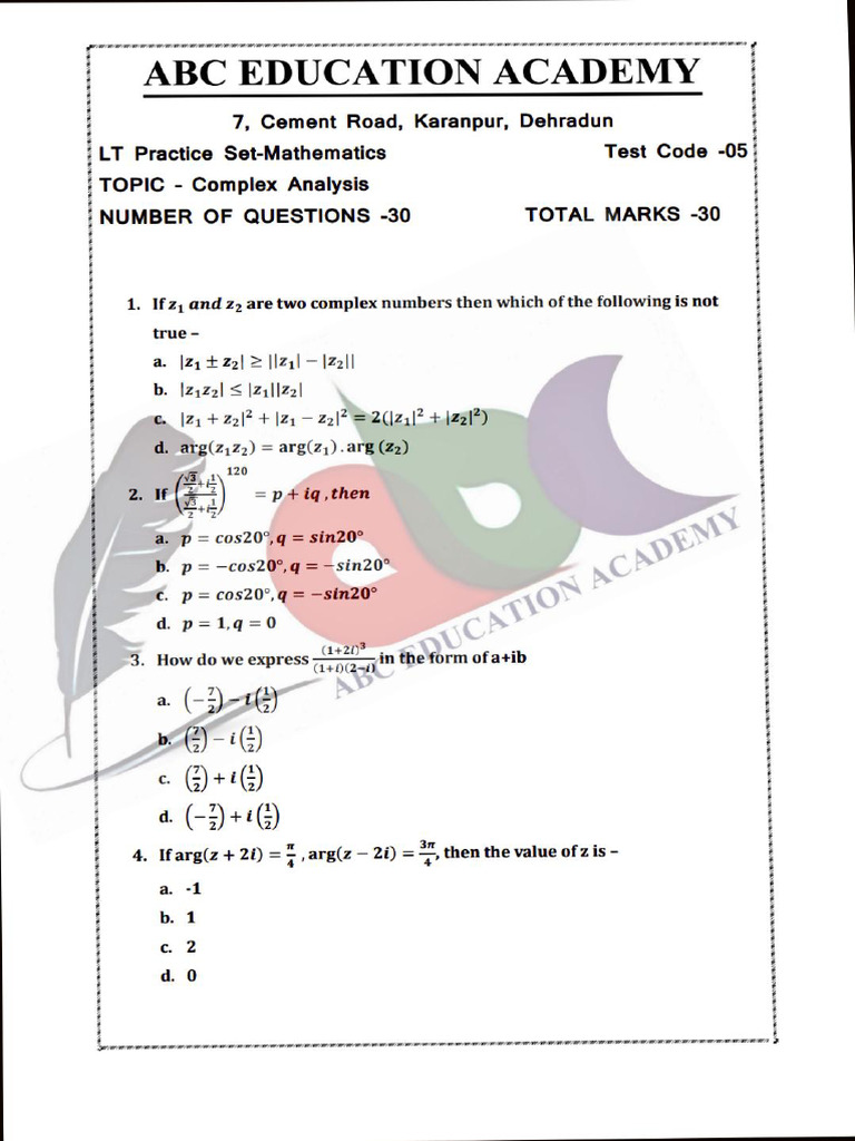 LT Maths 5 | PDF