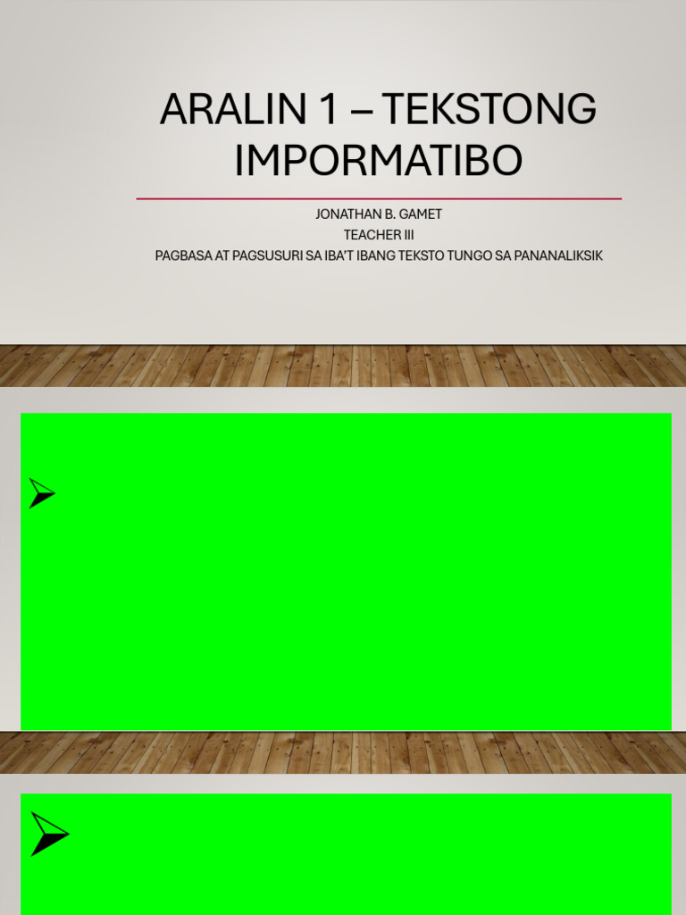 Aralin 1 Tekstong Impormatibo | PDF