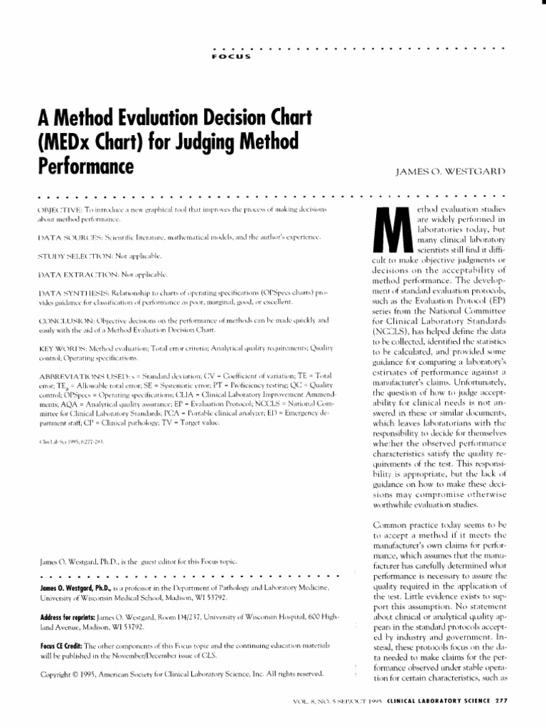 A Method Evaluation Decision Chart For Judging Method Performance | PDF
