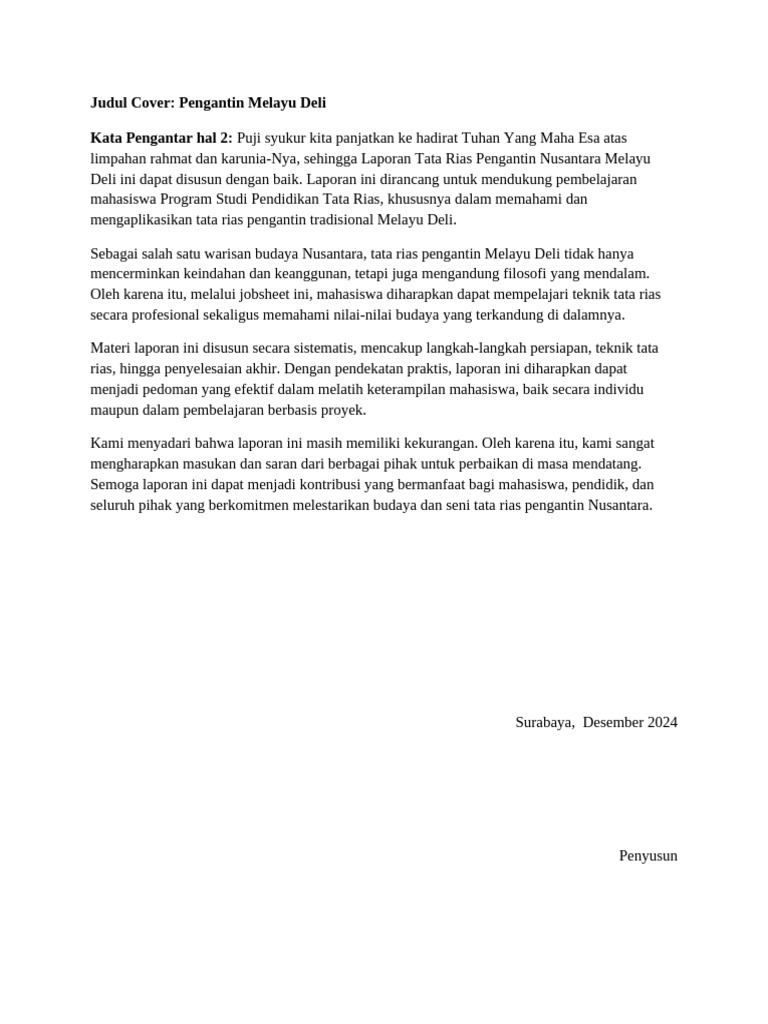 Isi Laporan Melayu Deli | PDF