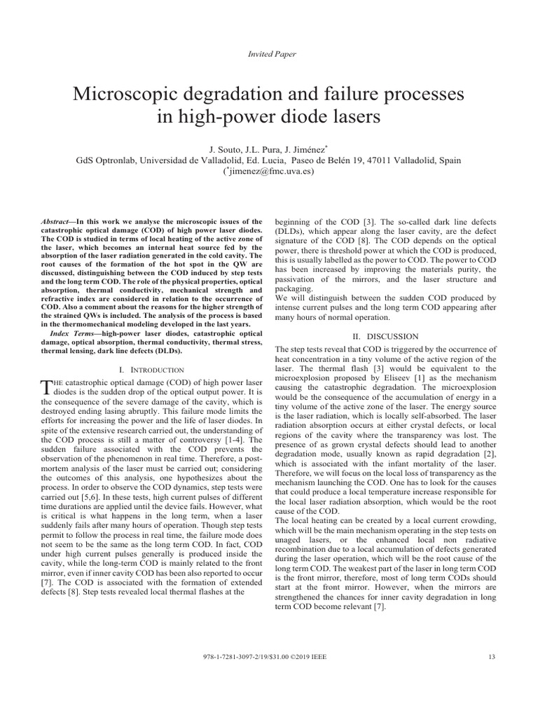 Microscopic Degradation and Failure Processes in High-Power Diode ...