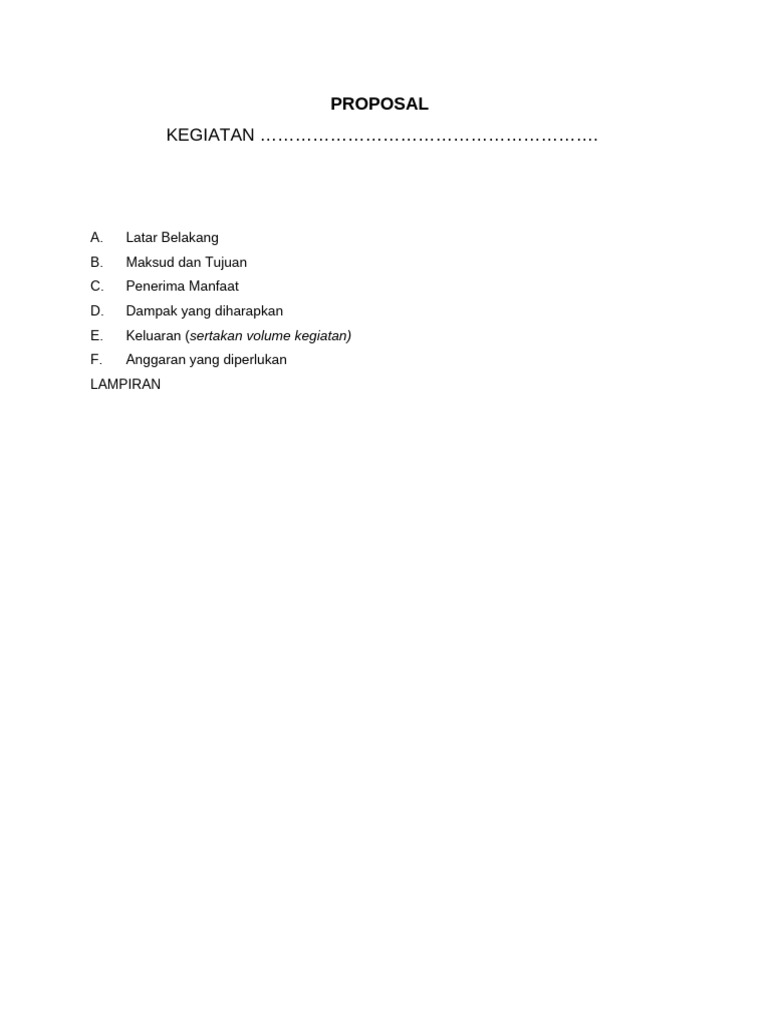 Contoh Proposal Pengusulan Musrenbang | PDF