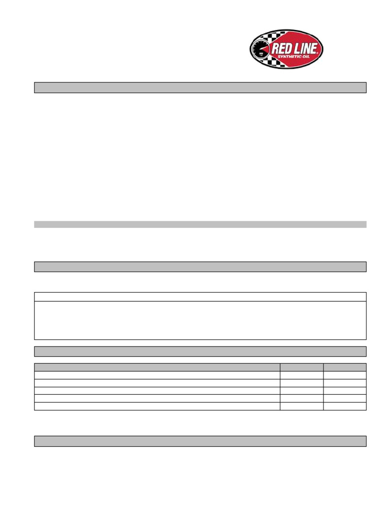 Red Line® High Performance Motor Oil - SDS | PDF | Toxicity | Hazardous ...