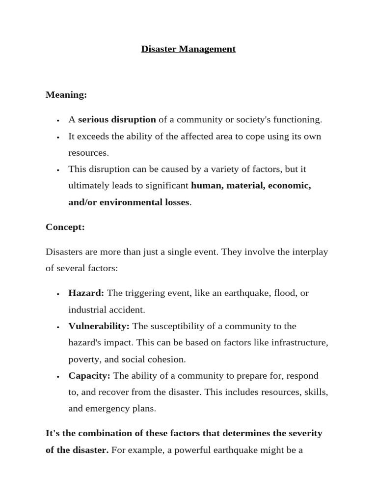Understanding Disaster Management Concepts | PDF | Natural Disasters ...