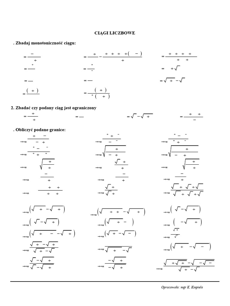 CIĄGI LICZBOWE_1819 | PDF