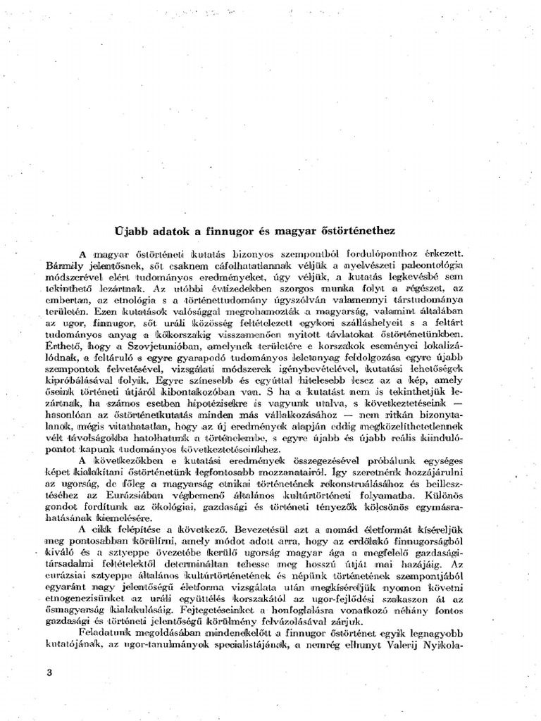 Veres Péter - Újabb Adatok A Finnugor És Magyar Őstörténethez. | PDF