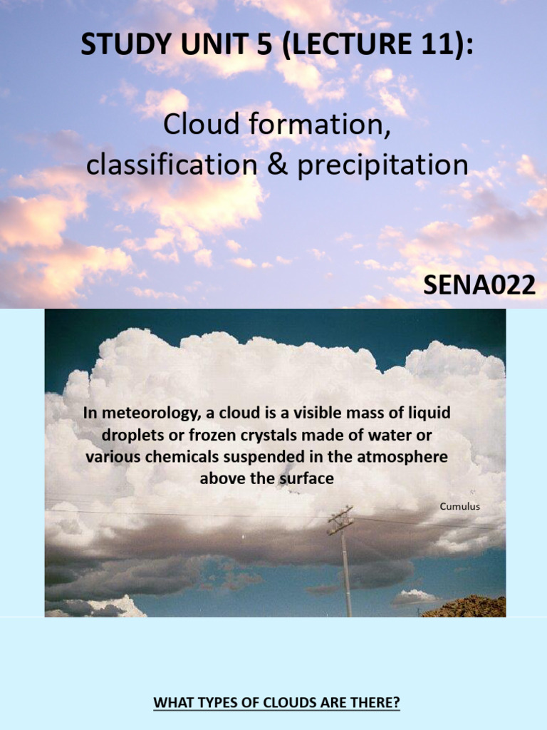 Lecture 11 (SU5) - Part 1 PDF | PDF | Cloud | Precipitation