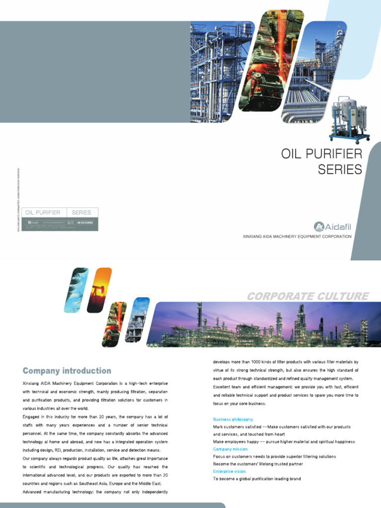 Oil Purifier Catalogue | PDF