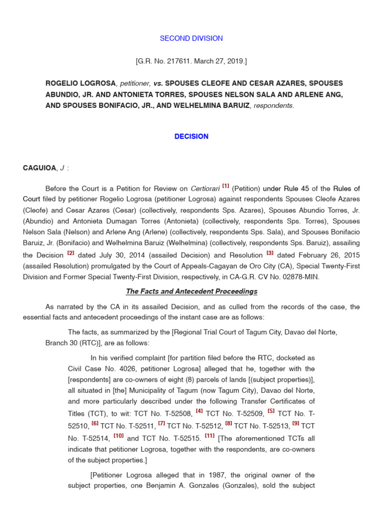 2 - Logrosa v. Spouses Azares | PDF | Title (Property) | Deed