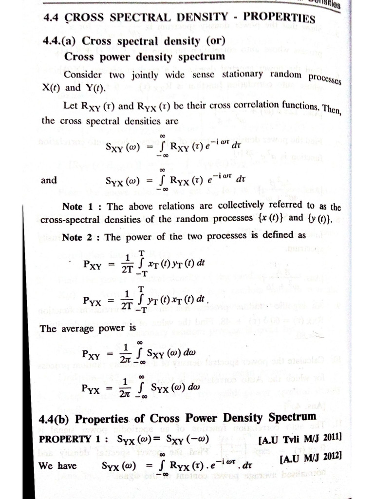 Cross Power Spectral | PDF