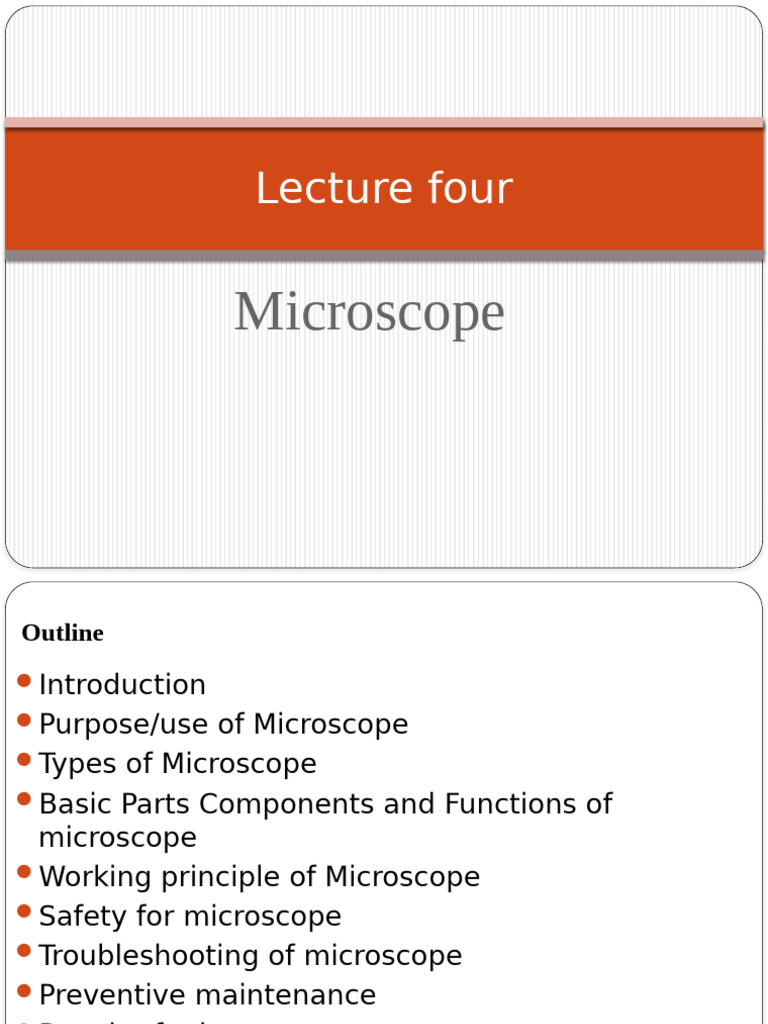 Lecture Four | PDF | Microscopy | Fluorescence Microscope