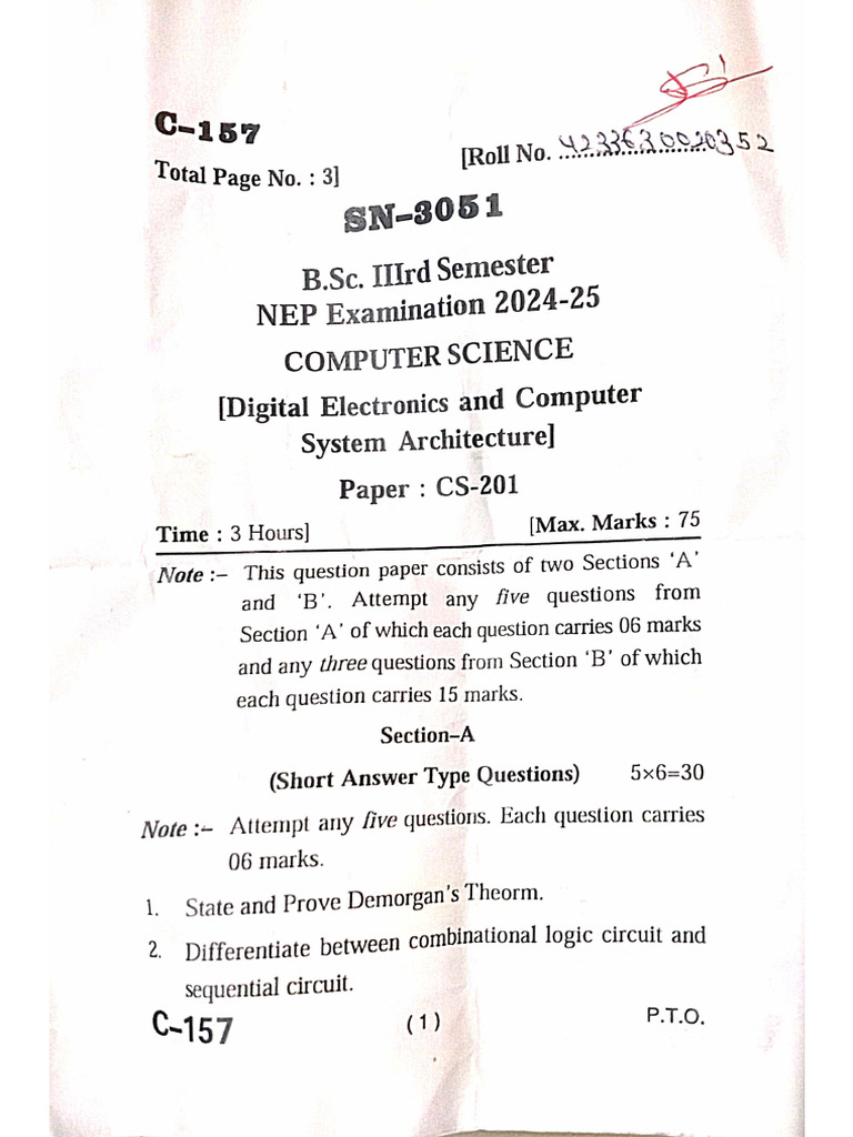 Computer Science (B.Sc. III Sem.) 2024-25 | PDF