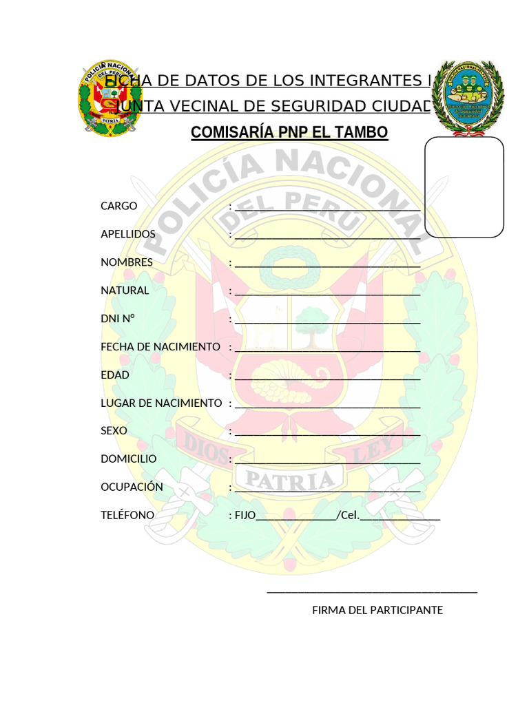 Formato de Inscripción Junta Vecinal | PDF