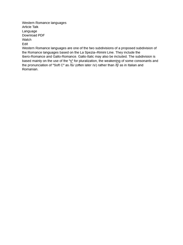 Overview of Western Romance Languages | PDF
