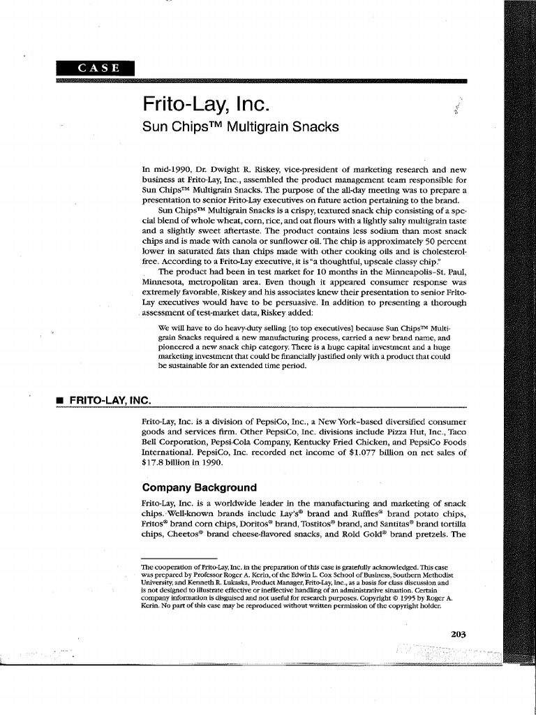 Frito Lay Strategic Marketing Problems Case | PDF